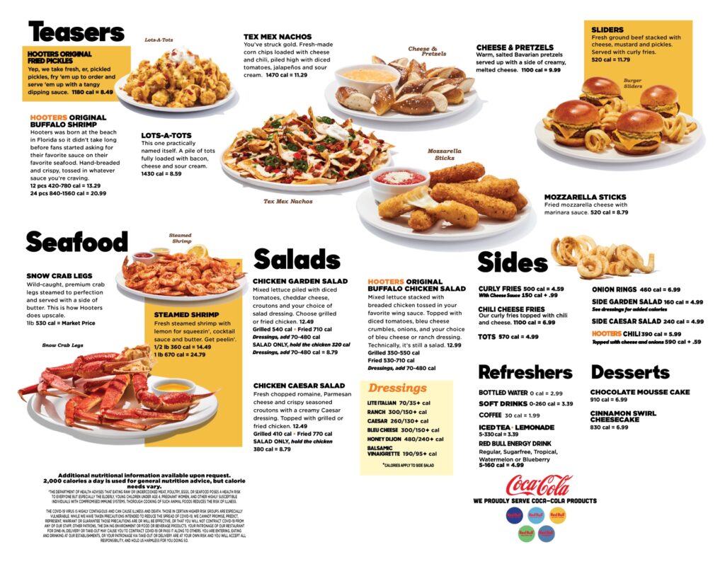 Menu - Hooters of Louisiana